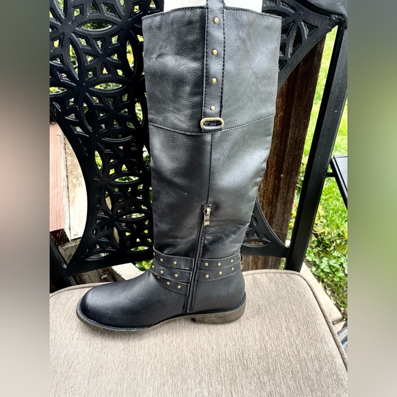JustFab | Shoes | Justfab New In Box Arvilla Classic Black Riding Boots ...